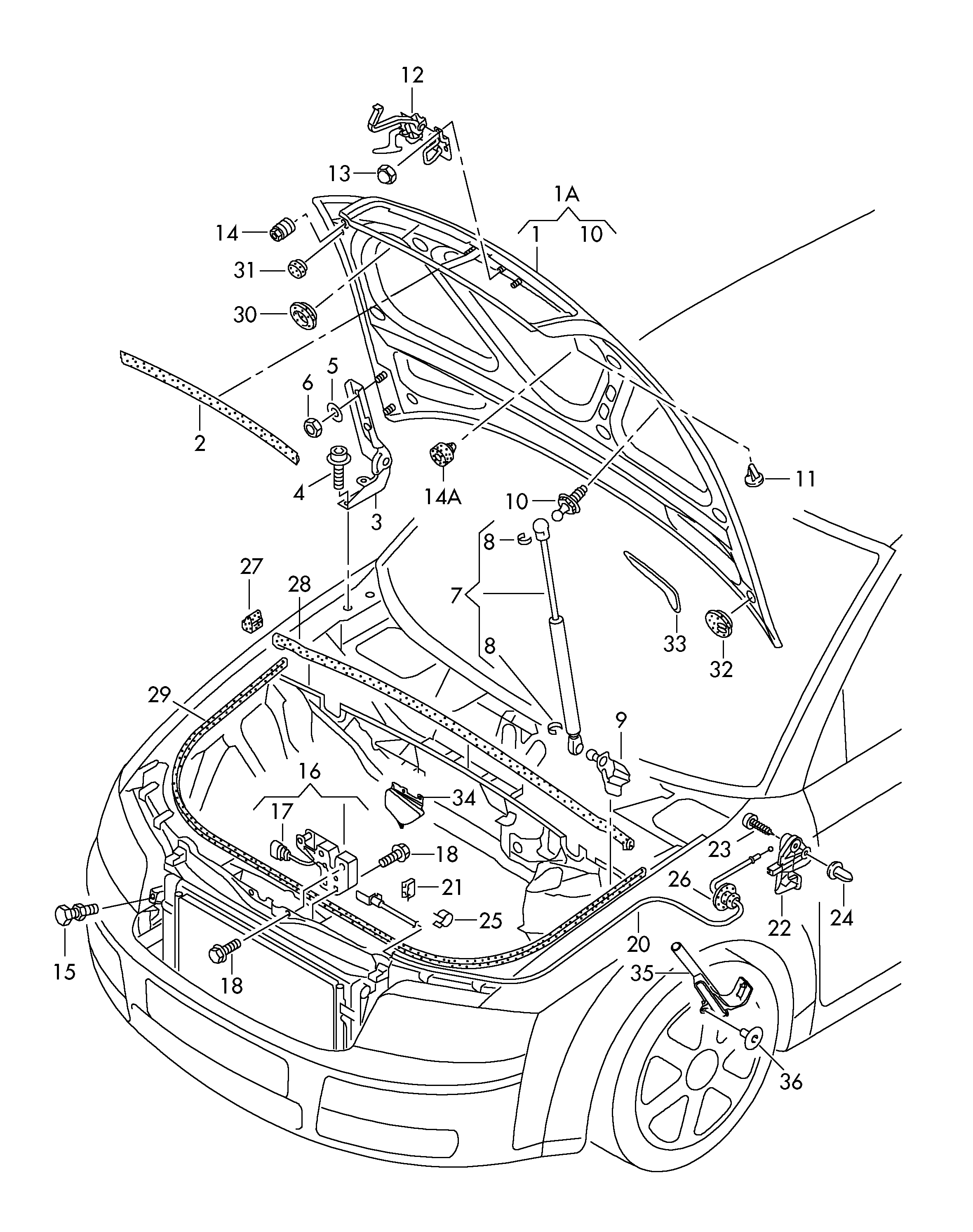 823-000 Golf mk7 2013> Front bonnet/Lock – VWS Car Parts
